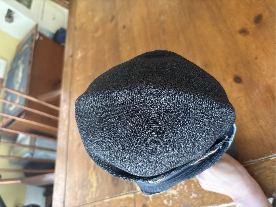 Sz 21 20s Straw Appliqué cloche hat Flapper Deco Helmet 1920s | eBay