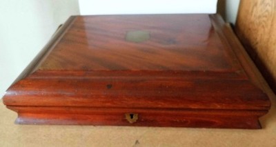 EMPTY 1900s SHEFFIELD Fitted MAHOGANY Cutlery CANTEEN & Key ~ James ...