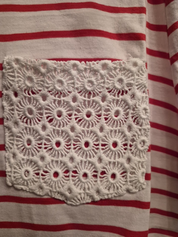 NEU Sheego Casual Damen T-Shirt Shirt 46 / 48 Rot Weiß Gestreift ...