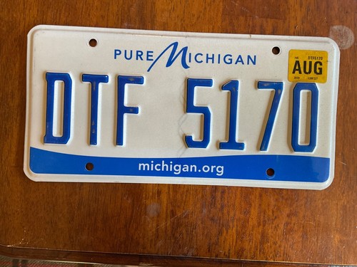 Michigan License Plate "Pure Michigan" DTF 5170 2018 | eBay