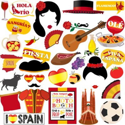 Spain Photo Booth Props 37pcs Spanish Photo Booth Props Spanish Party ...