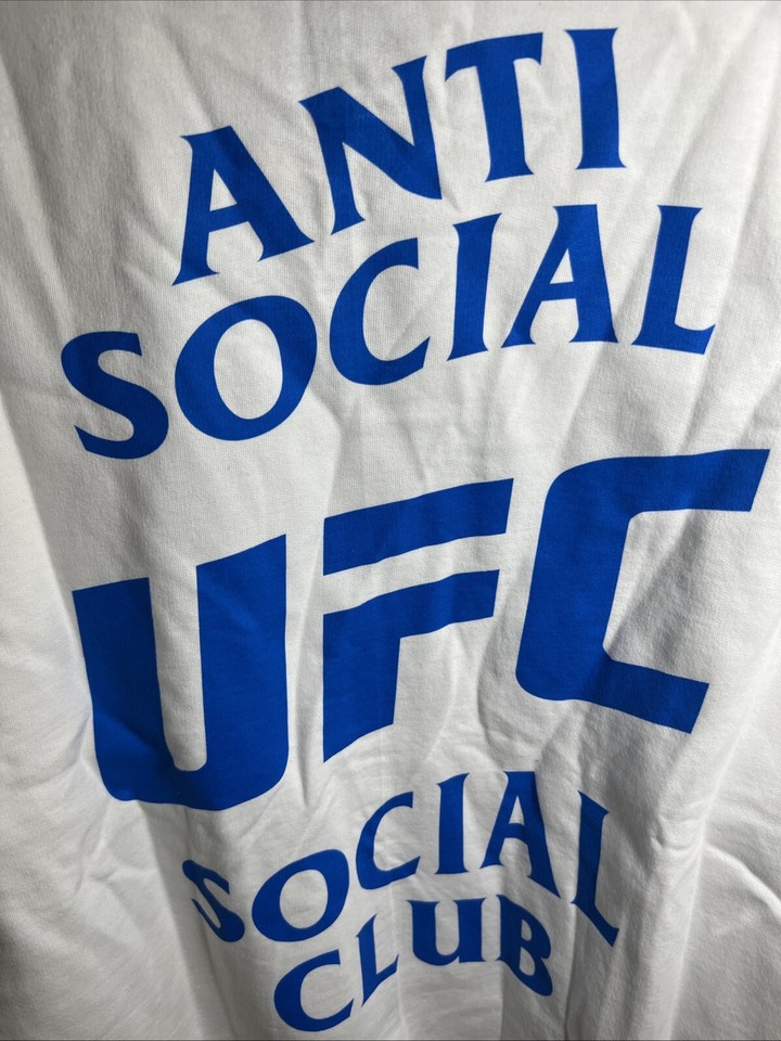 NEW Anti Social Social Club × UFC Edition Hoodie White Blue Size Small ...