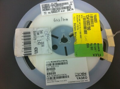 RC0603FR-073K74L - YAGEO - 4301 pcs - Resistor 3.74K OHM 1% 1/10W 0603 ...