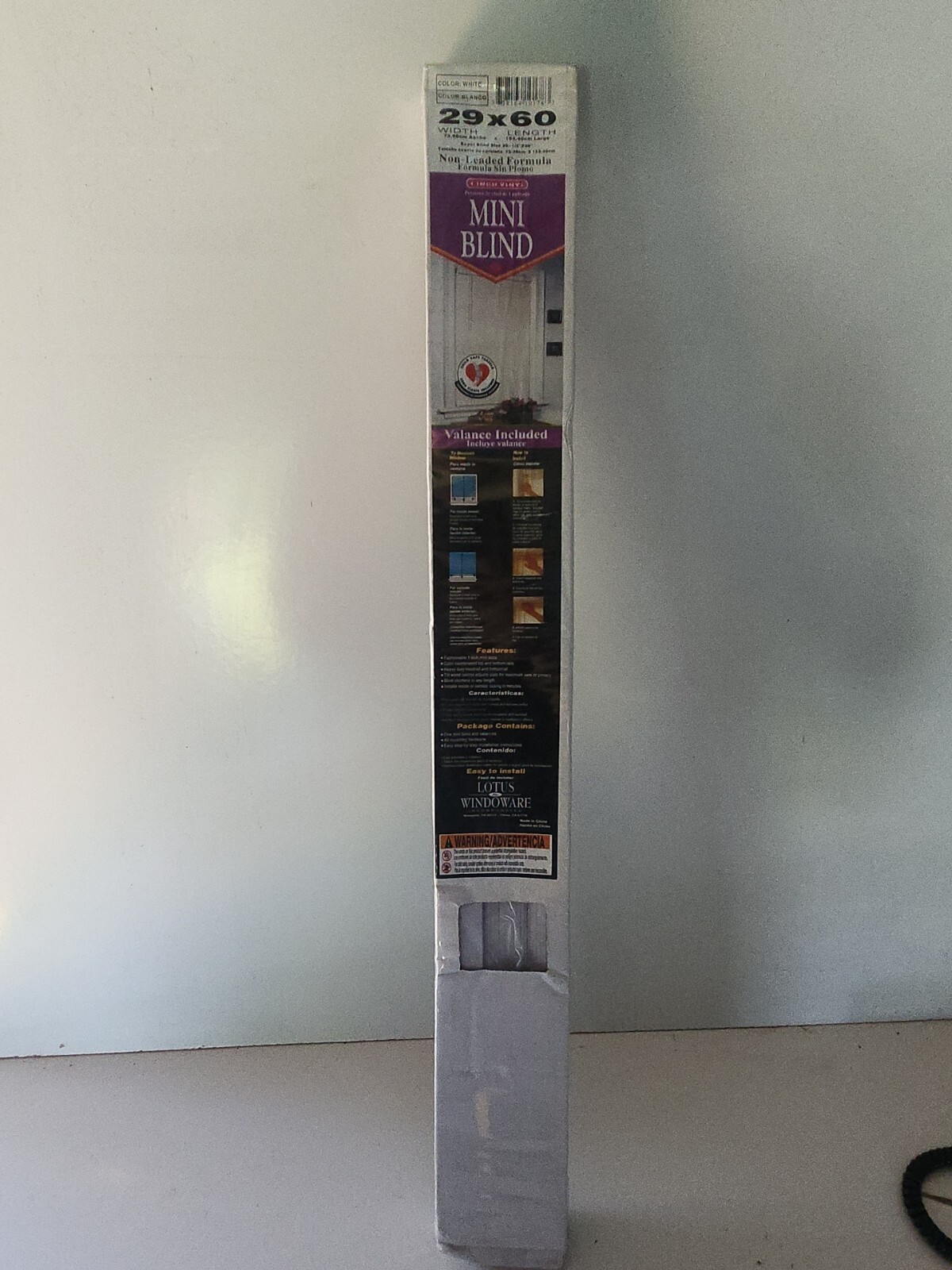 Lotus & Windoware 1" Vinyl Mini Blind Corded 59x60 White | eBay