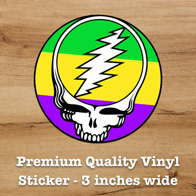 Grateful Dead Steal Your Face Mardi Grass Garcia Premium Decal Sticker ...