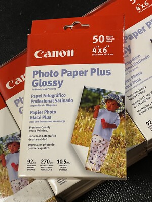 CANON Inkjet Photo Paper Plus Glossy PP-101 4x6 50ct 650 Pieces 13 Case ...