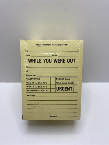 Scotch 3M Post-it Telephone Message Pads Vintage 12 Pads Sheets Yellow ...