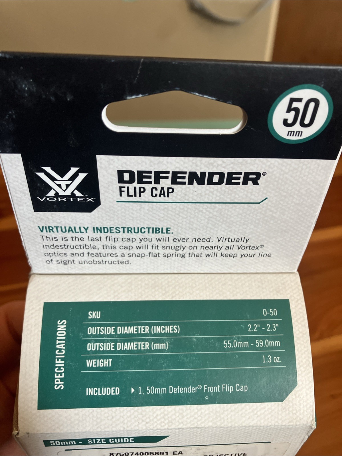 Vortex Defender 50mm Flip Cap Fits Scopes With Outside Diameter Of 55 ...