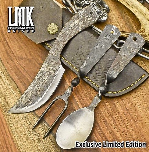 LMK Forged Antique Table Set 440C Steel Carbon Engraving Lot of 3 ...