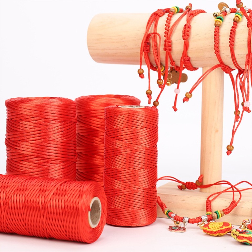 Red Braided Rope Chinese Knot String Cords Bracelet Making Thread ...