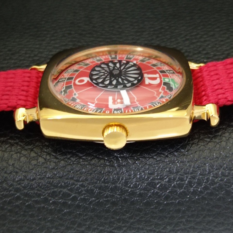 ART DECO VINTAGE HAND-WINDING SWISS MENS REFURBISHED RED DIAL WATCH ...