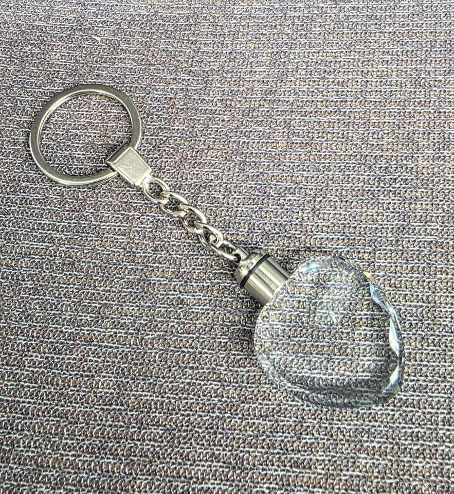 4 Pk 3D Crystal Keychain, Lighted, Heart & Square, K9 Laser Engraving ...