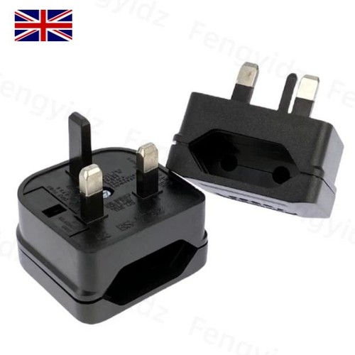 EU European Euro Europe 2-Pin To 3-Pin UK Travel Plug Socket Converter ...