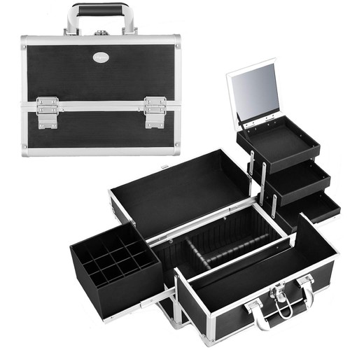 Makeup Train Case Organizer Box Professional Multi-Purpose Cosmetic ...