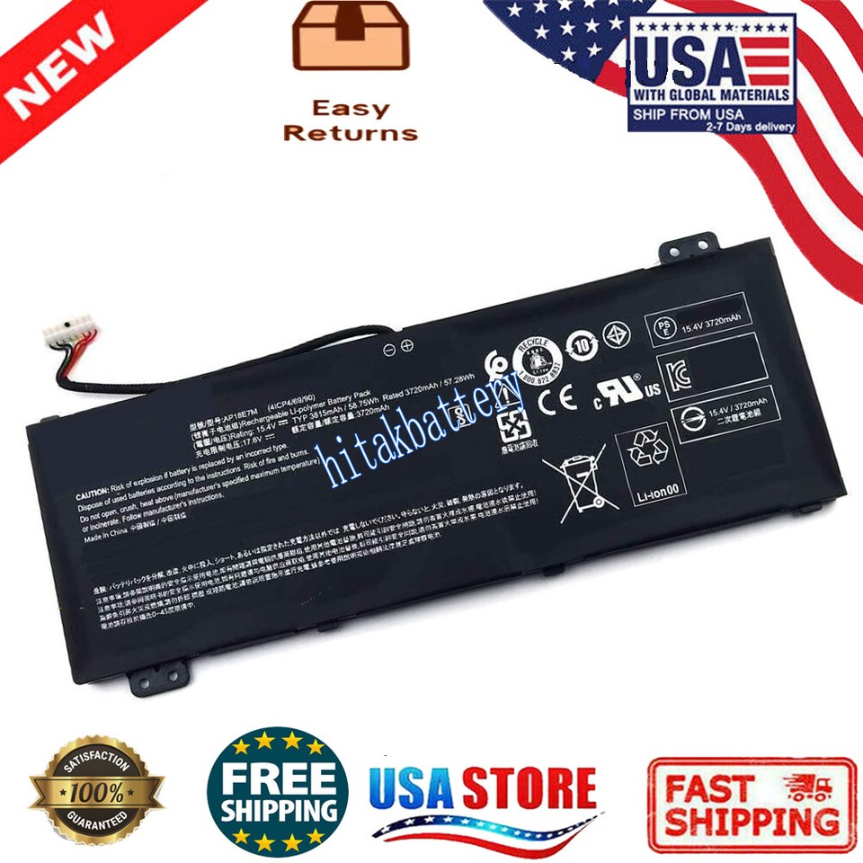AP18E7M AP18E8M KT.00407.009 Battery For Acer Aspire7 A715-74G Nitro 7 ...