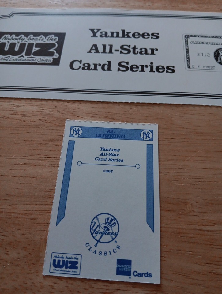 MLB 1992 WIZ Promo NY Yankees All Star Classics Al Downing Baseball ...