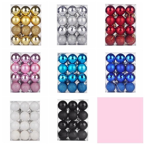 4cm Christmas Ornaments Ball 24pcs shatterproof | eBay
