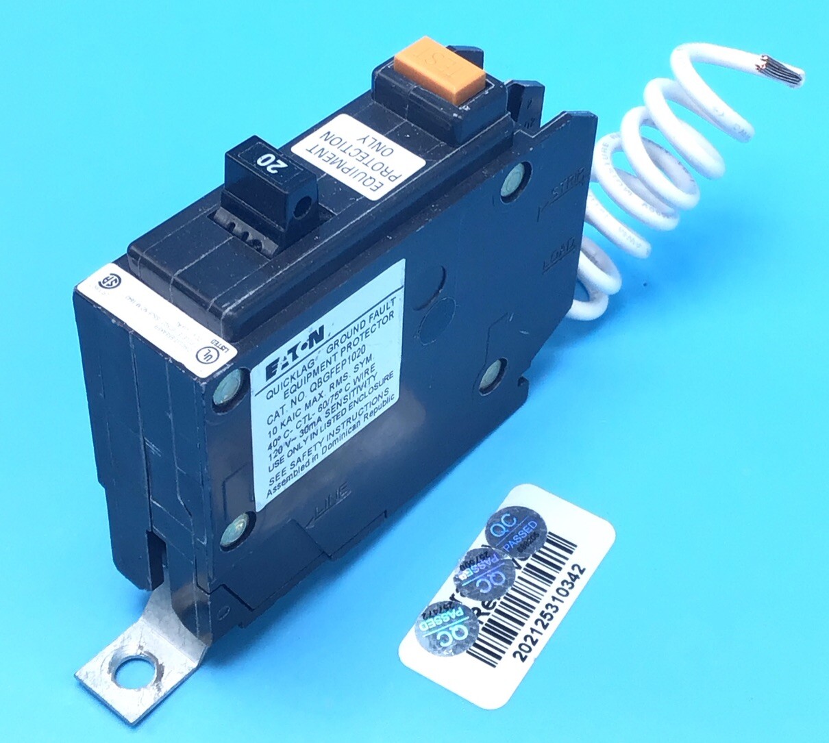 New Circuit Breaker Eaton QBGFEP1020 20 Amp 1 Pole 10kA Equipment GF ...