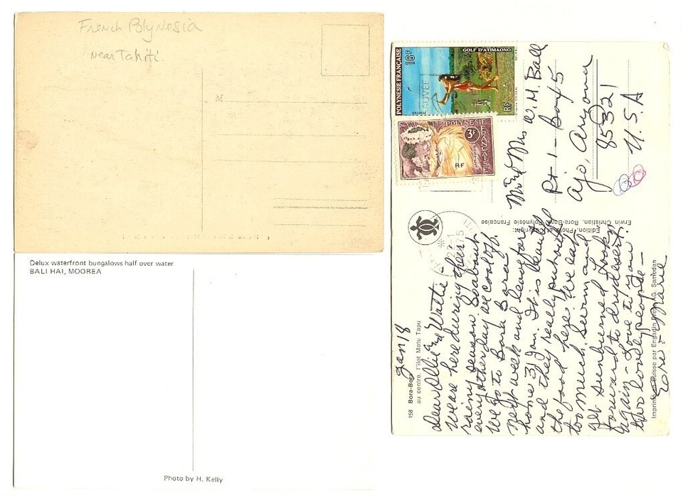 3 French Polynesia Postcards Raiatea Bora Bora Moorea 1910-1975 | eBay