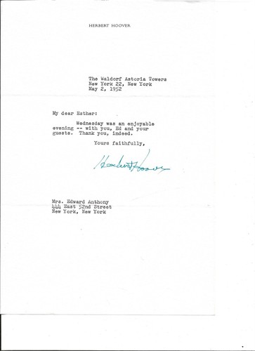 Herbert Hoover 31st President 1952 typed letter autographed | eBay