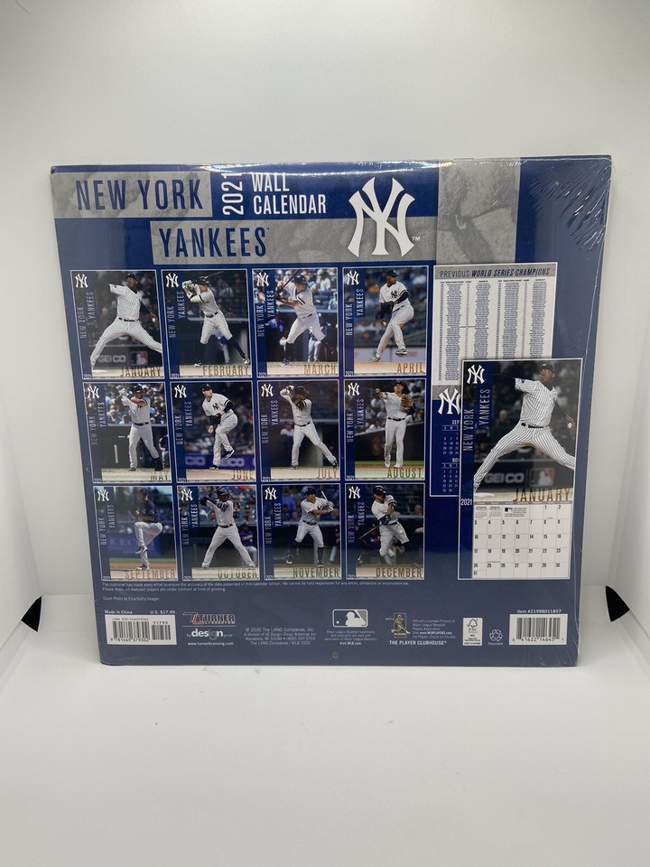 Collectible New York NY Yankees 2021 Wall Calendar New Factory Sealed ...