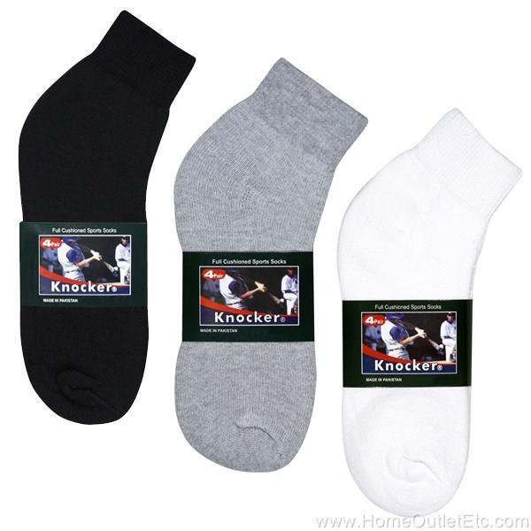 12 Pairs Knocker Ankle Full Cushioned Sports Socks Unisex Quarter Plain ...