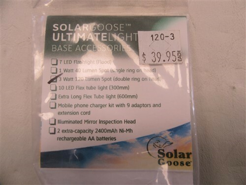 SOLAR GOOSE ULTIMATE LIGHT BASE & 3 WATT 120 LUMEN SPOT HEAD SET | eBay