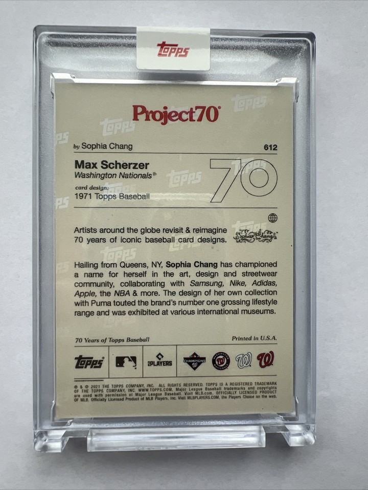 Topps Project 70 Card 612 - 1971 Max Scherzer by Sophia Chang | eBay