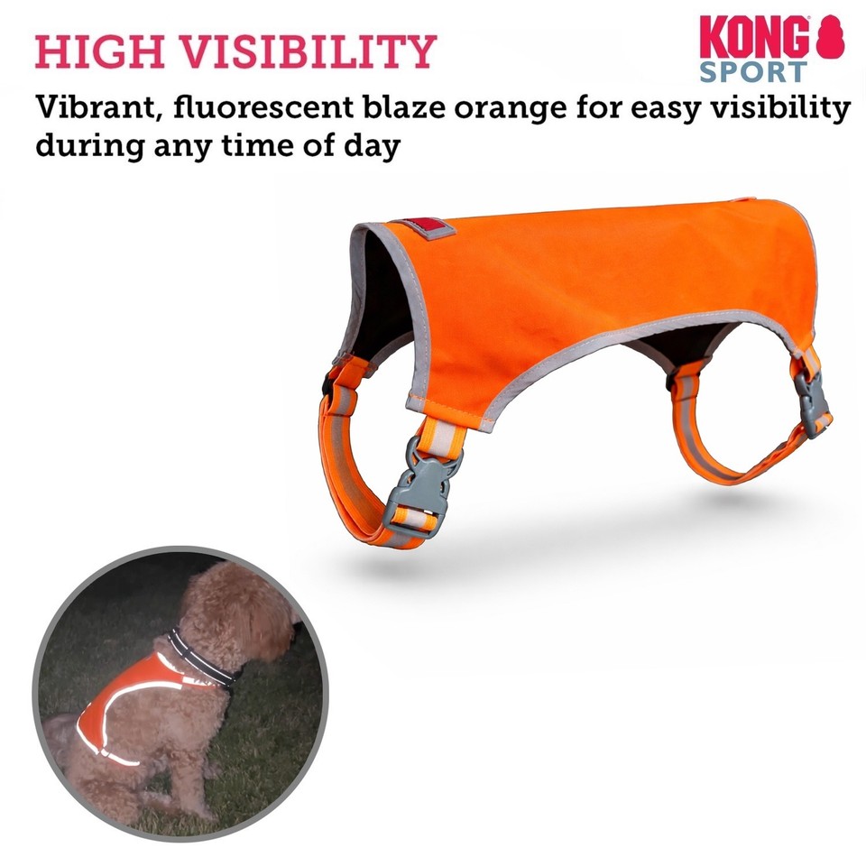 Kong Reflective Dog Safety Vest Walking High Visibility Outdoor Harness ...