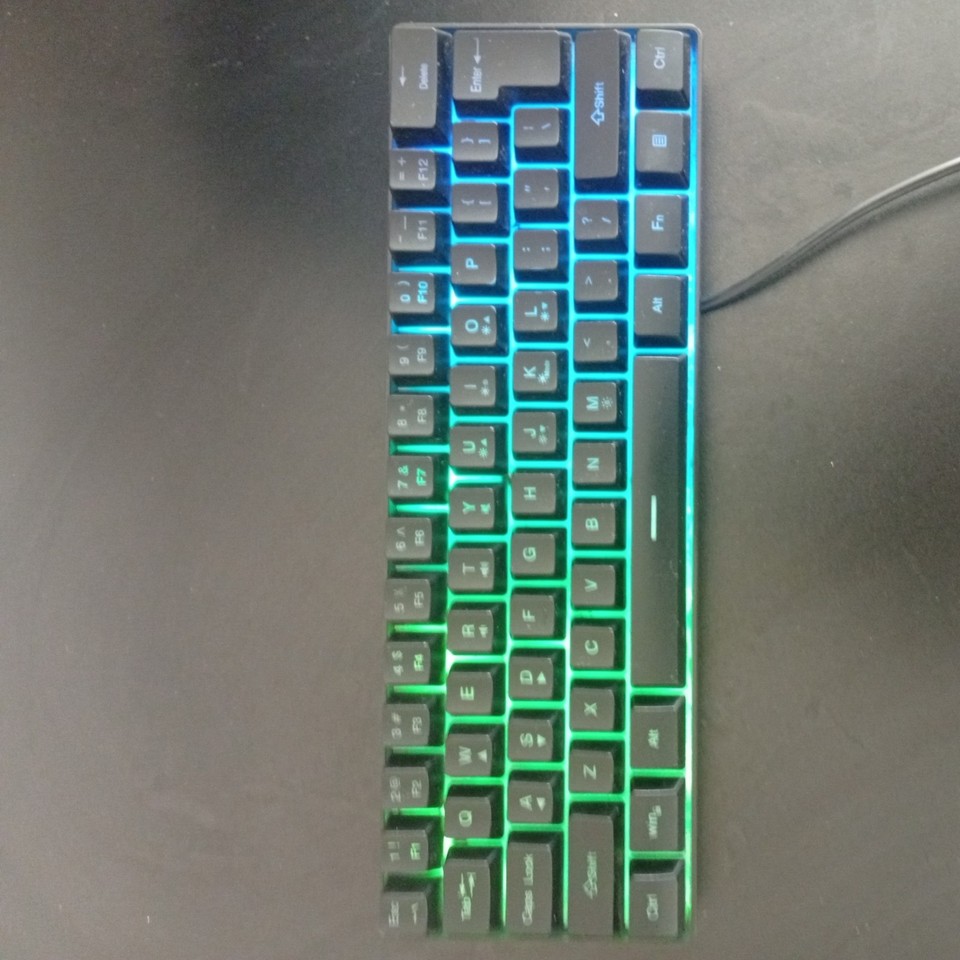 60% Wired Gaming Keyboard RGB Backlit Mini Compact Keyboard for PC ...