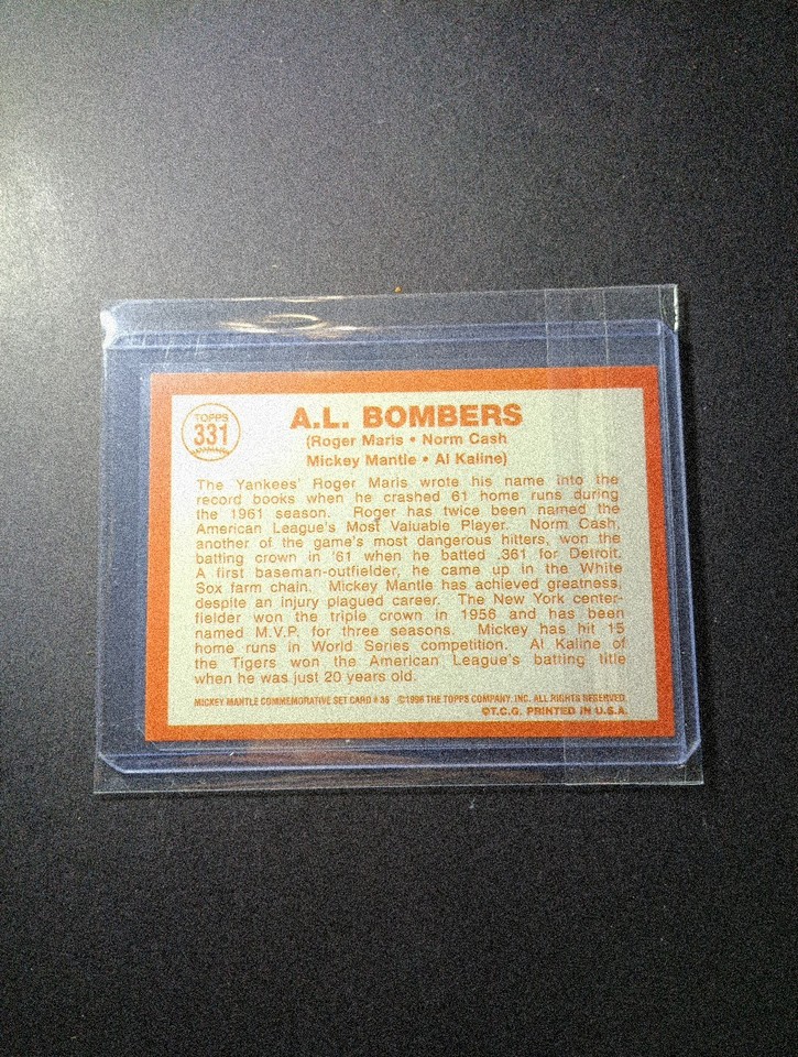 1997 Topps Mickey Mantle A.L. BOMBERS | eBay UK