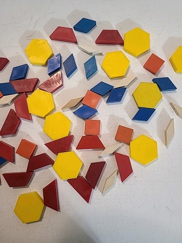 Lot 59 Vintage Lakeshore Pattern Blocks Shapes Educational School Toy 3 ...