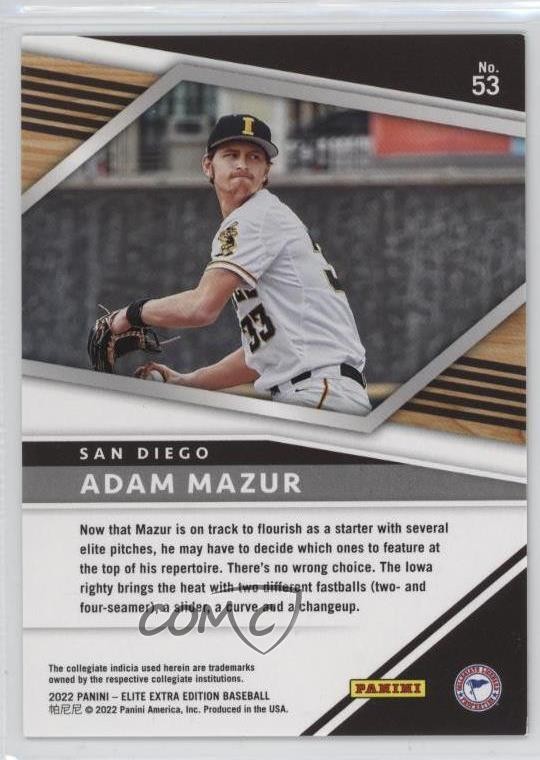 2022 Panini Elite Extra Edition Status Red /299 Adam Mazur #53 | eBay