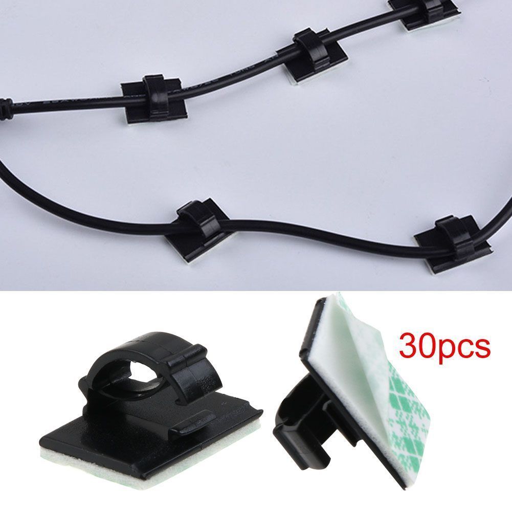 30PCS Mini Self Adhesive Car Wire Clips Rectangle Tie Sticker Cable ...