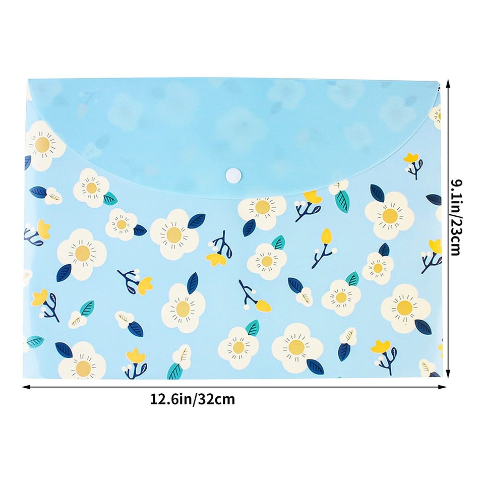 10 pcs Style Floral Printed A4 Paper Document File Folder Poly ...