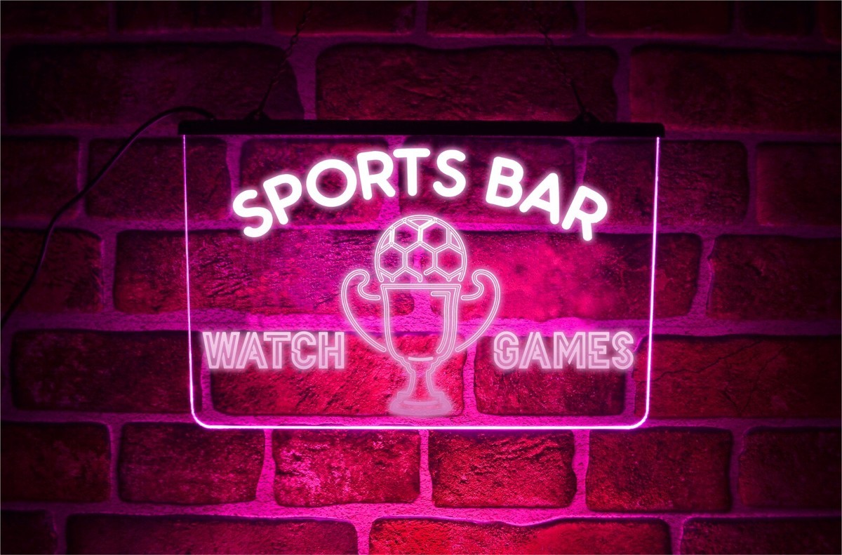 Sports Bar Sign Sports Bar Fonts Neon Lights | Premium Vector