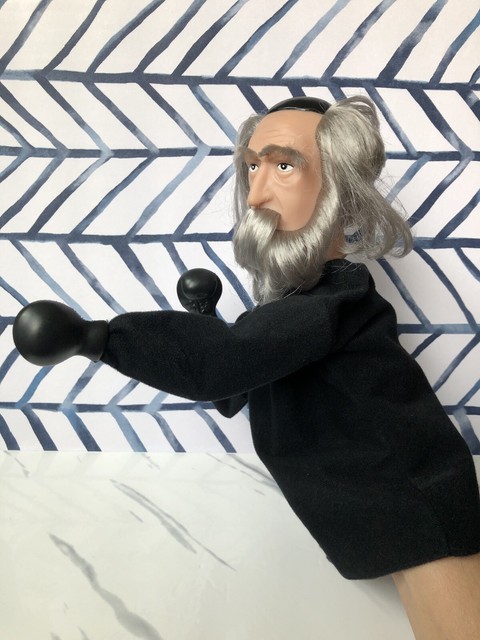 RARE Boxing Punching Rabbi Hand Puppet 1998 Accoutrements in Bag for ...