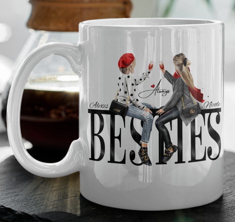 Besties Personalized Best Friend Coffee Mug Custom Bff Gifts Big Little ...