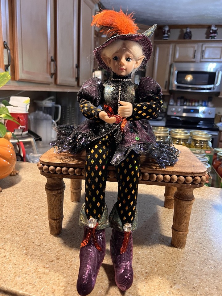 NICOLE MILLER Halloween Witch Elf Shelf Sitter Posable Medium Doll Decor NWT | eBay