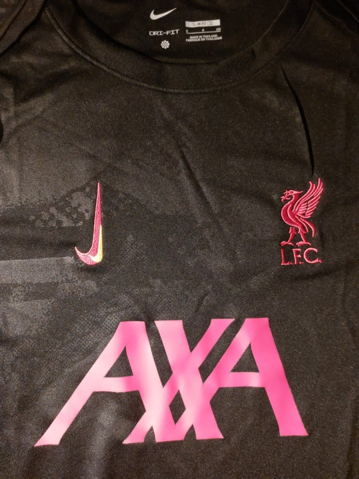 Mens Black with Red Trim Nike Dri-Fit Liverpool FC Football Shirt. Size ...