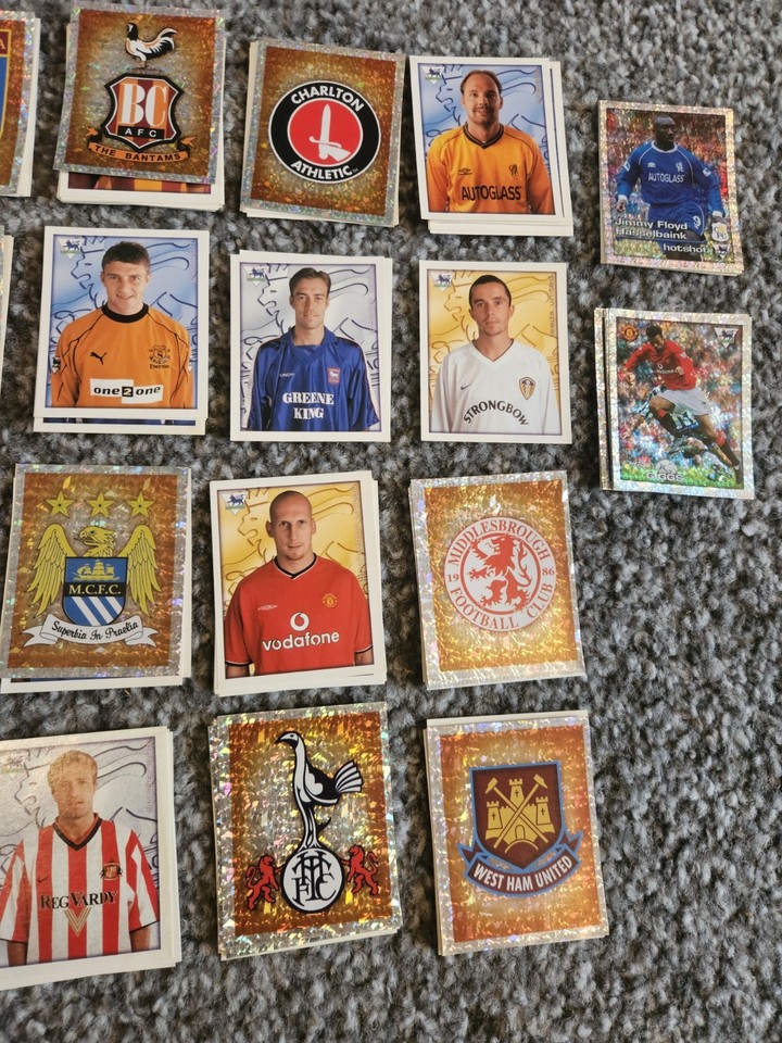 Merlin Premier League 2001 Sticker Bundle x 123 Stickers Blue Back ...