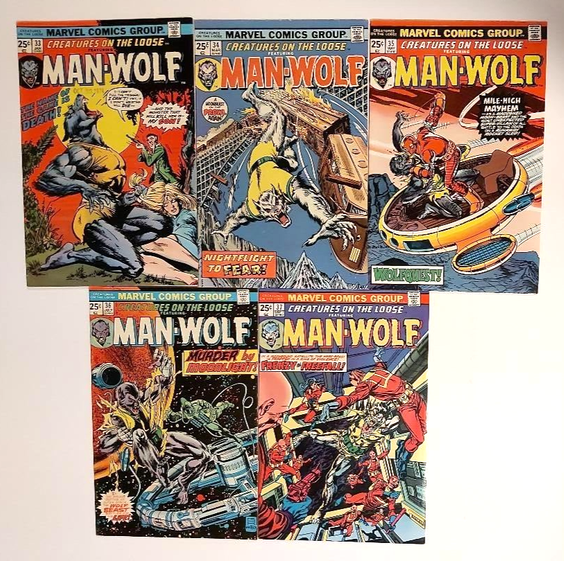 Creatures On the Loose 33 - 37 / Man-Wolf / Marvel Bronze 1975 / Higher ...
