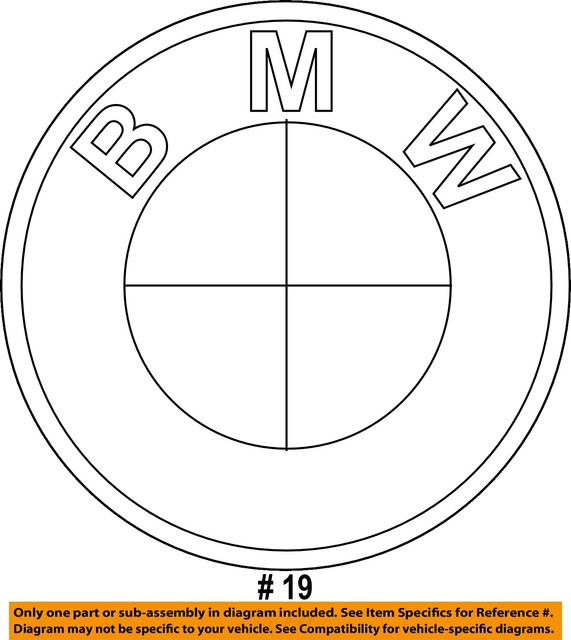 BMW OEM 14-17 X5 Hood-emblem Badge Nameplate 51147376339 for sale ...