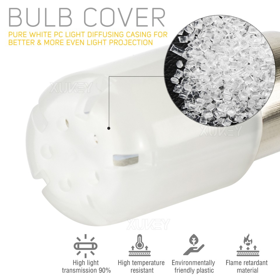 4PCS 12V White 67 89 97 631 5007 5008 R5W R10W 1156 LED Bulb Mini BA15S ...