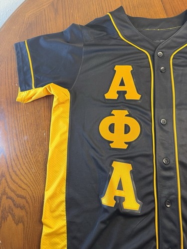 Alpha Phi Alpha Augusta Sportswear L Black Baseball Jersey Shirt | eBay