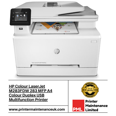 HP Colour LaserJet M283FDW M283 MFP A4 Colour Duplex USB Multifunction ...