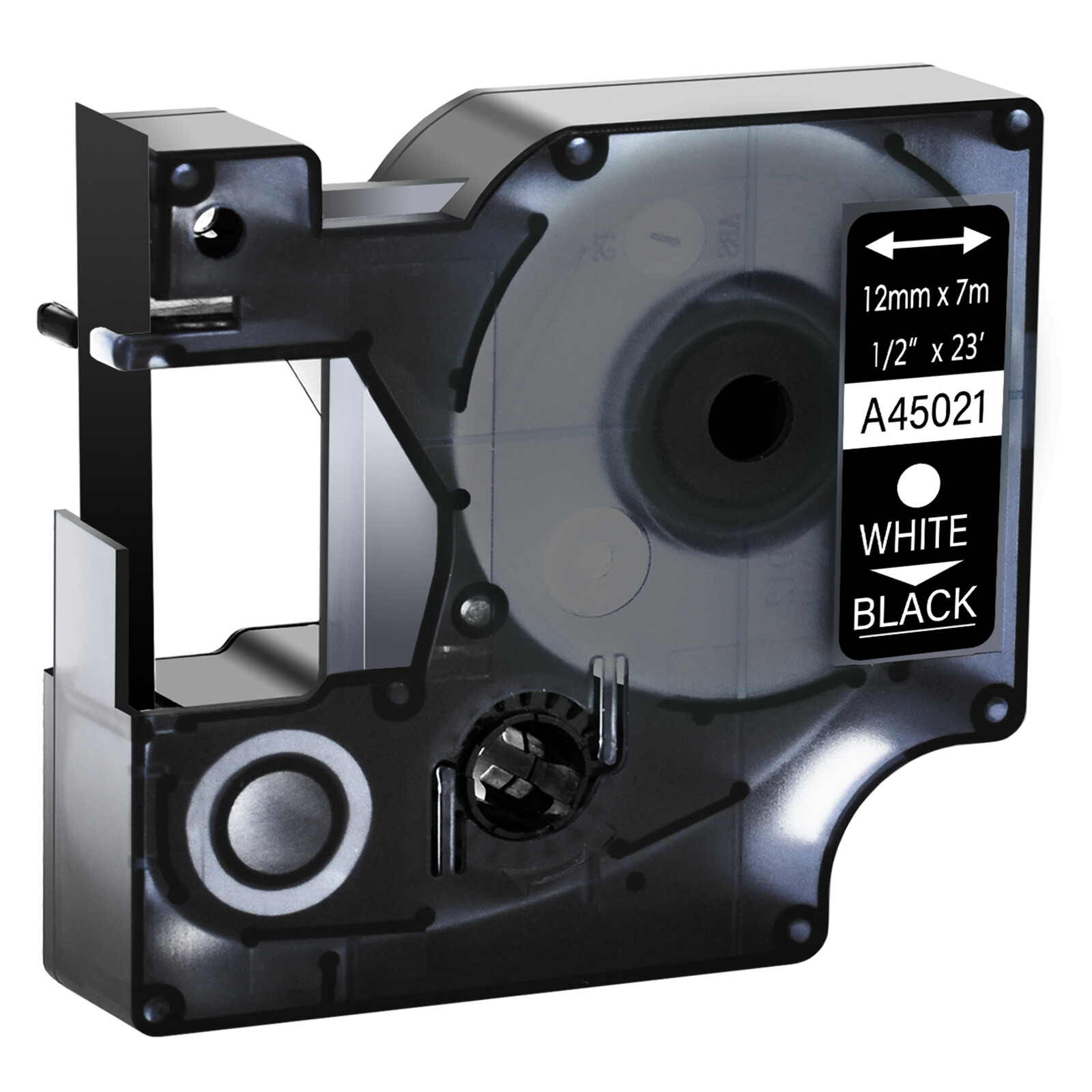 3pk White on Black Label Tape 1/2" ×23ft for Dymo D1 45021 LabelManager ...