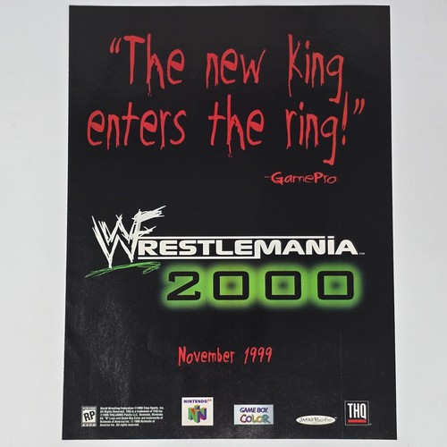 WWF Wrestlemania 2000 N64 GameBoy Color King Print Ad/Poster Official Promo Art | eBay