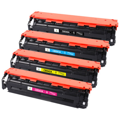 4 Pack 125A Toner Compatible With HP CB540A Laserjet CM1312nfi CP1215 ...