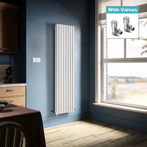 White Vertical Radiator Oval Column Central Heating Tall Upright Rad ...